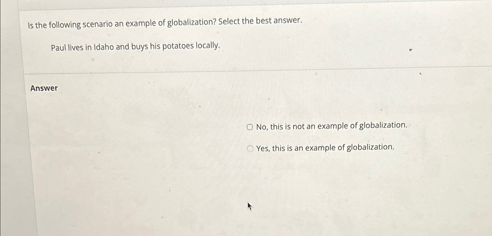 Solved Is the following scenario an example of | Chegg.com