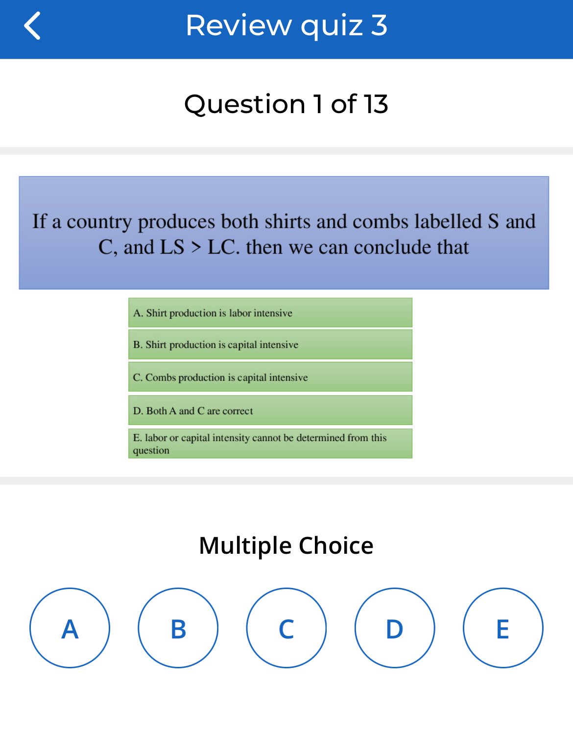 Solved Review quiz 3Question 1 ﻿of 13If a country produces | Chegg.com