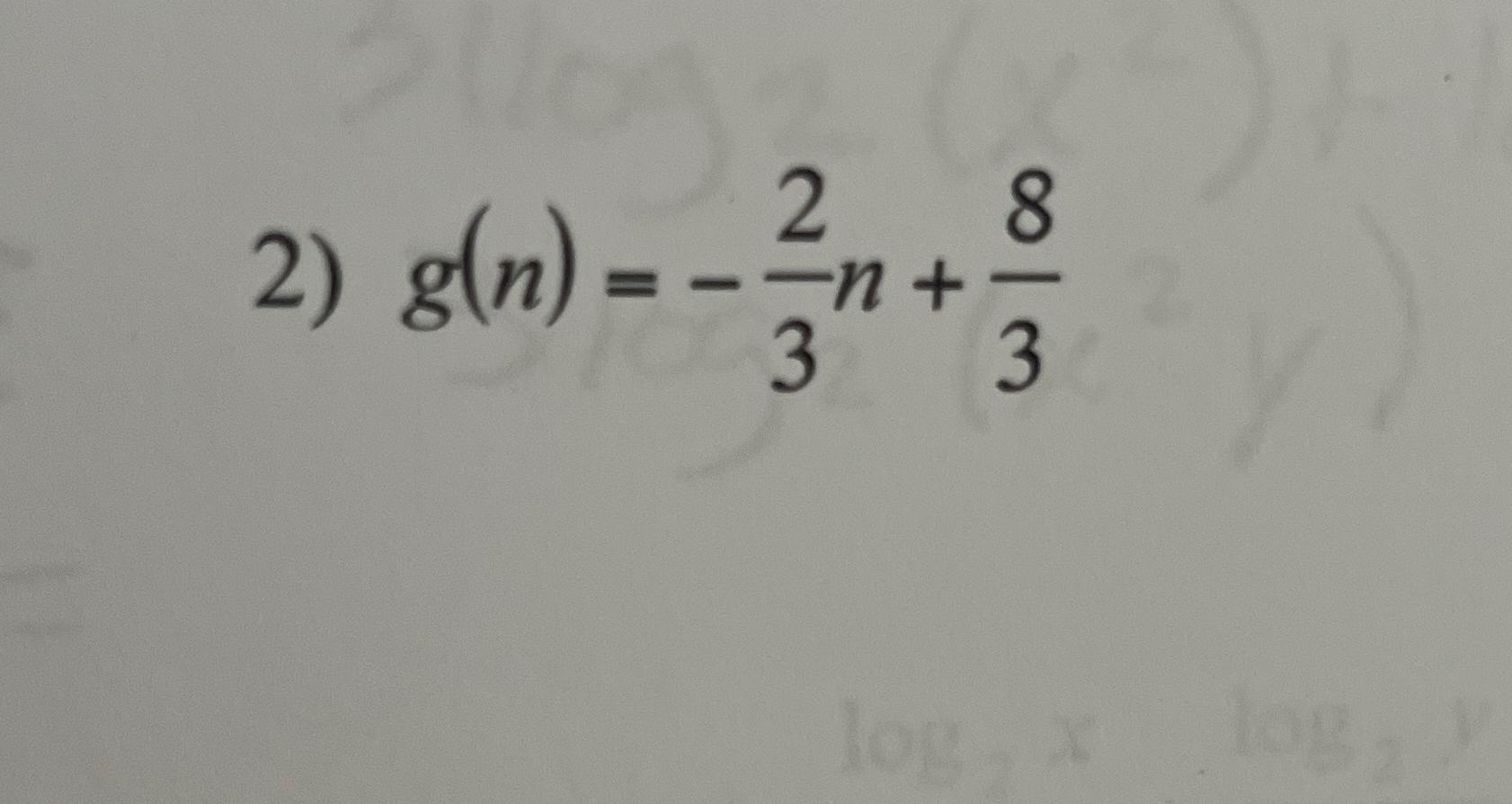 Solved g(n)=-23n+83 ﻿ Inverse of each function | Chegg.com