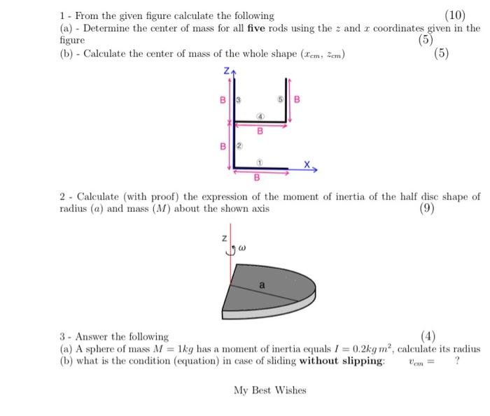 Solved 1 - From the given figure calculate the following | Chegg.com