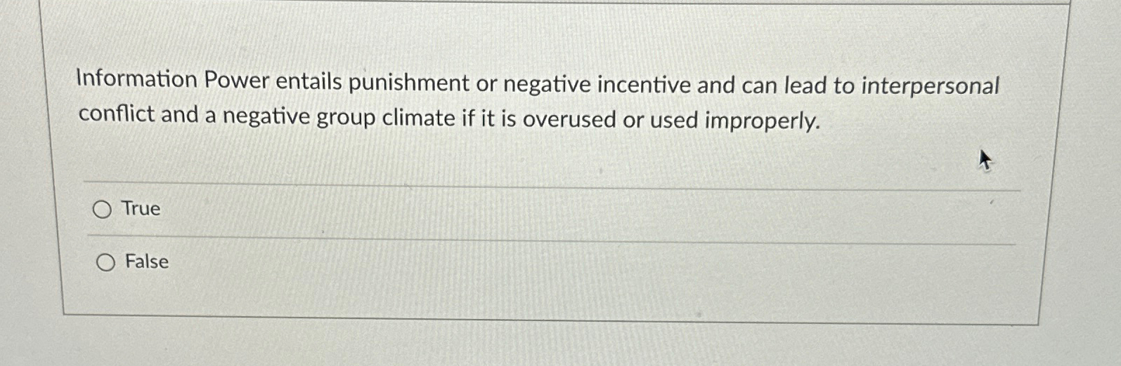 Solved Information Power entails punishment or negative | Chegg.com