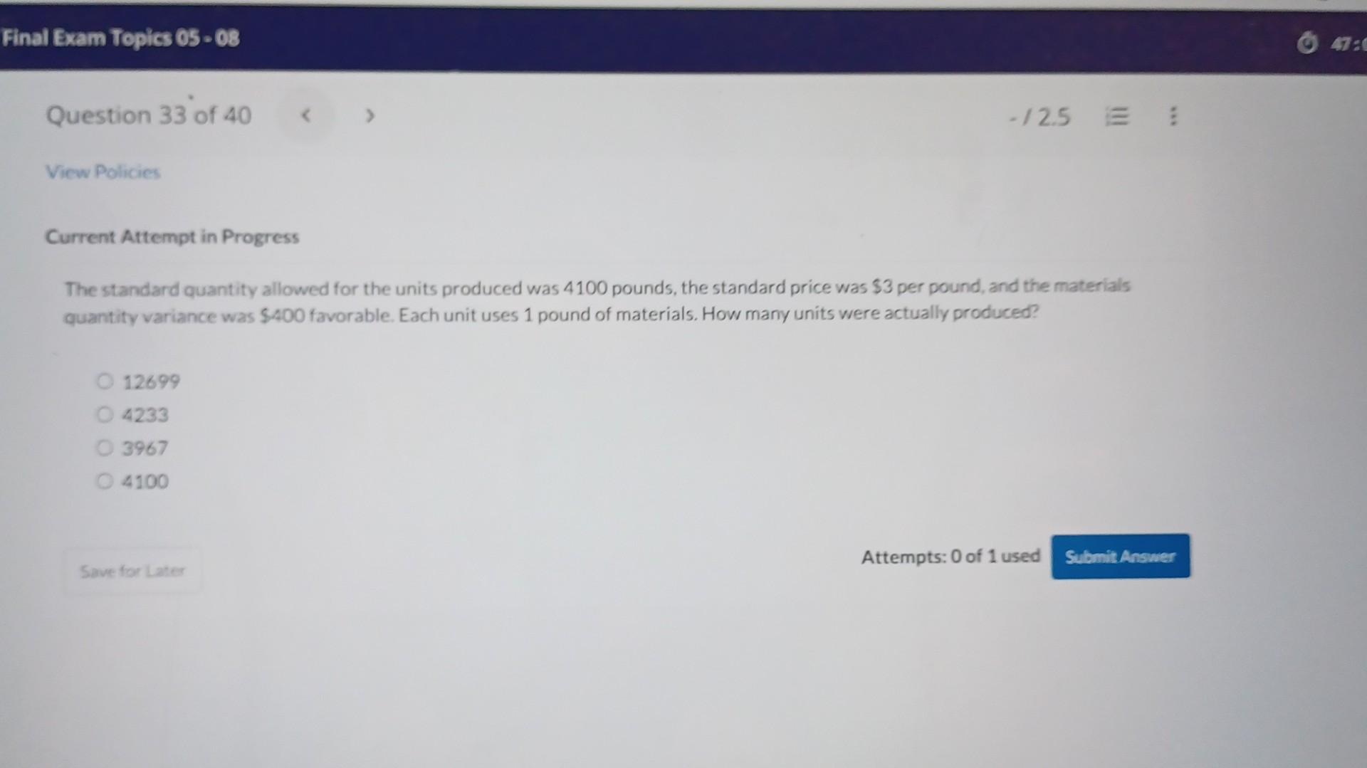 Solved The standard quantity allowed for the units produced | Chegg.com