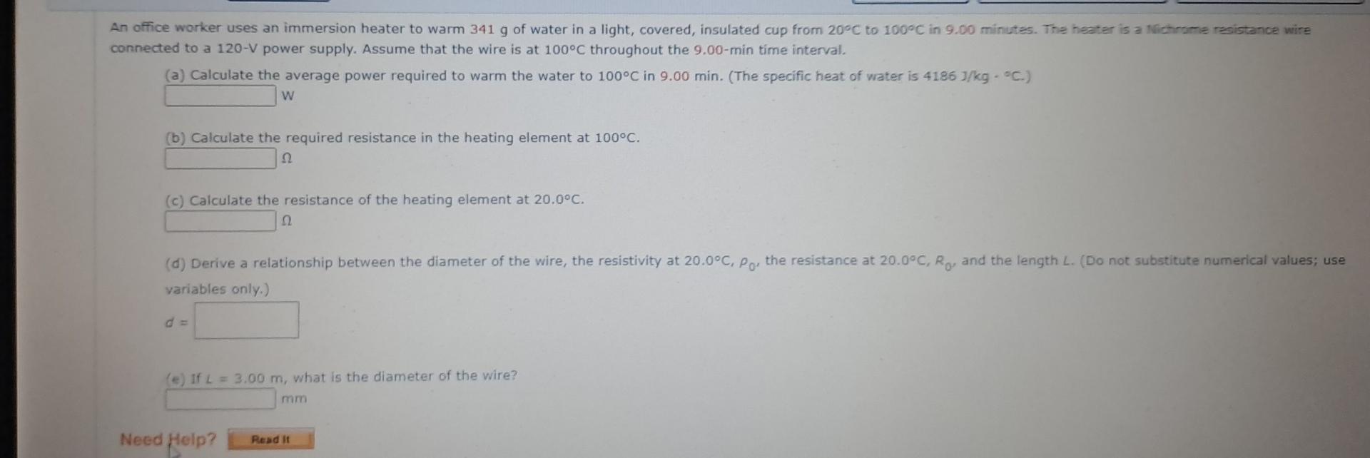 Solved connected to a 120−V power supply. Assume that the | Chegg.com