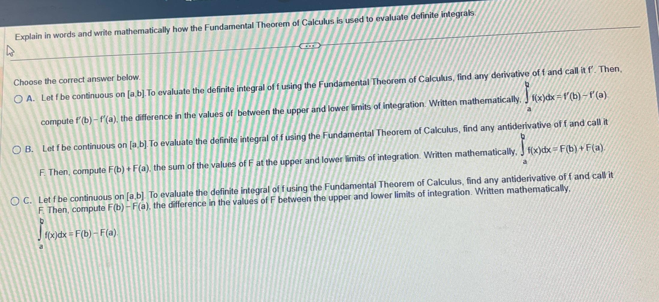 Solved Explain in words and write mathematically how the | Chegg.com