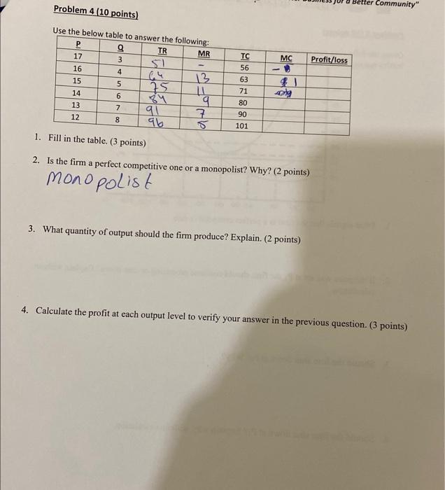 Solved Use the belouitani... 1. Fill in the table. (3 | Chegg.com