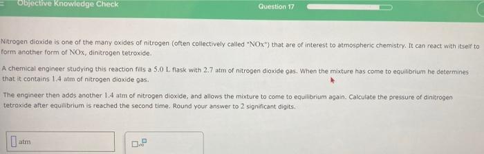 Solved Objective knowledge Check Question 17 Nitrogen | Chegg.com