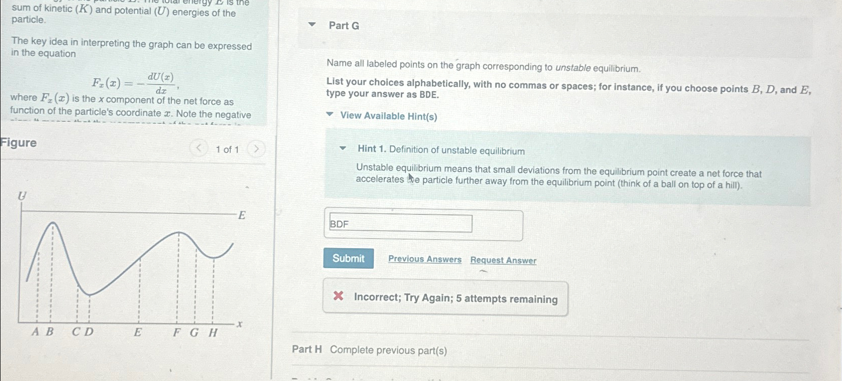 Solved sum of kinetic (K) ﻿and potential (U) ﻿energies of | Chegg.com