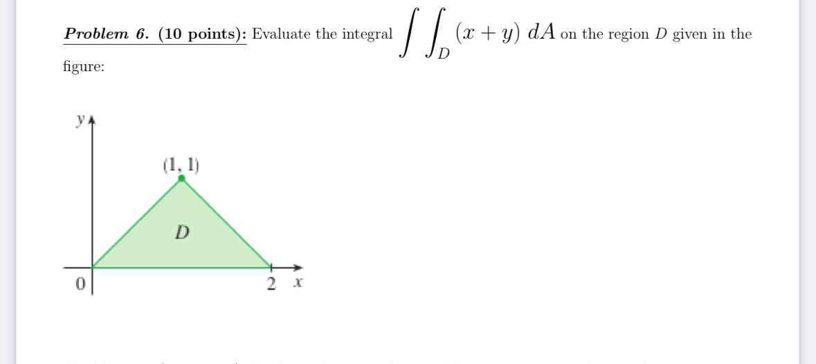 Solved Problem 6. (10 ﻿points): Evaluate the integral | Chegg.com