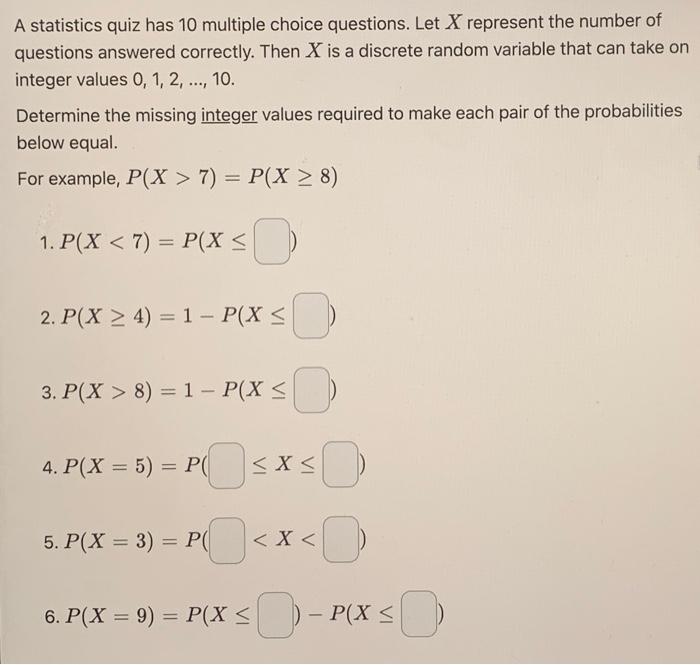 Solved A statistics quiz has 10 multiple choice questions. | Chegg.com