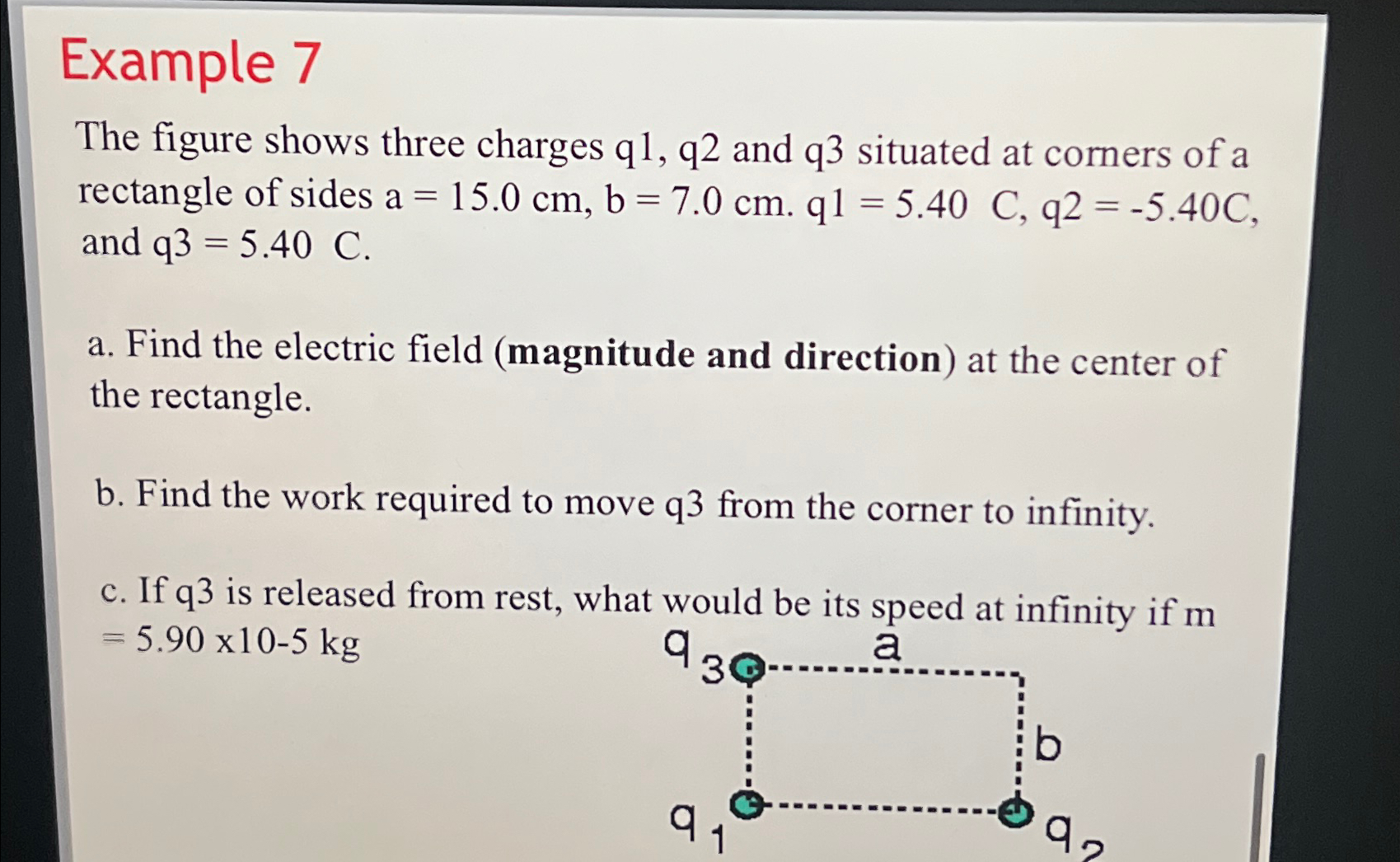Example 7\\nThe figure shows three charges q1,q2 and | Chegg.com