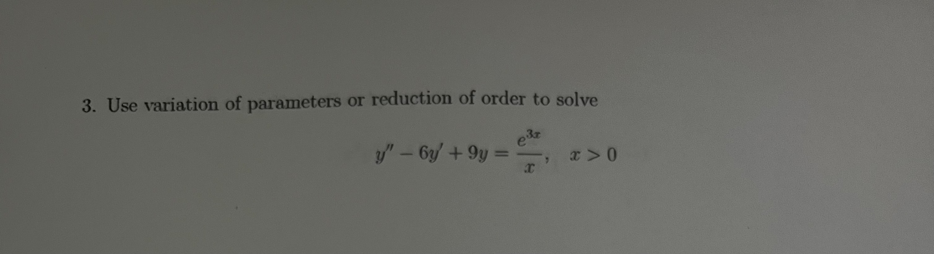 Solved Use variation of parameters or reduction of order to | Chegg.com