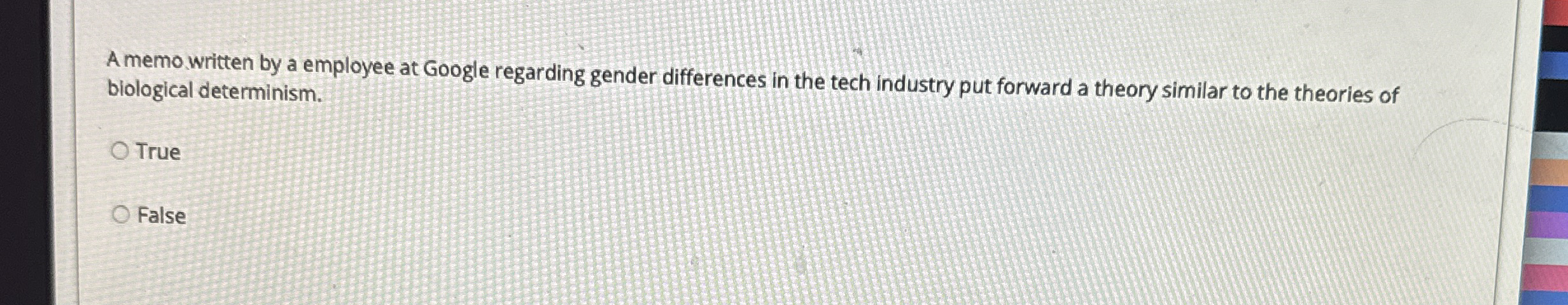 Solved A memo written by a employee at Google regarding | Chegg.com