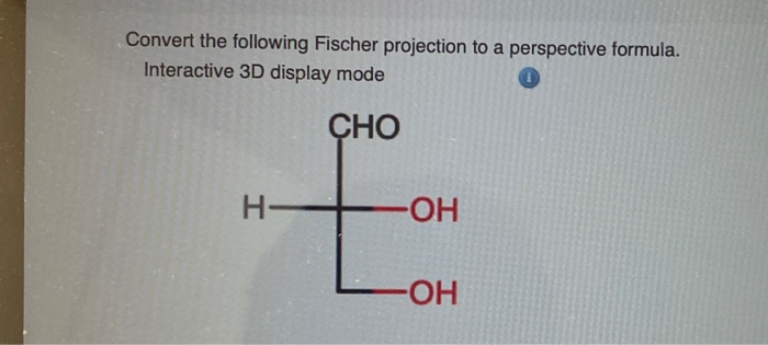 Solved Convert the following Fischer projection to a | Chegg.com