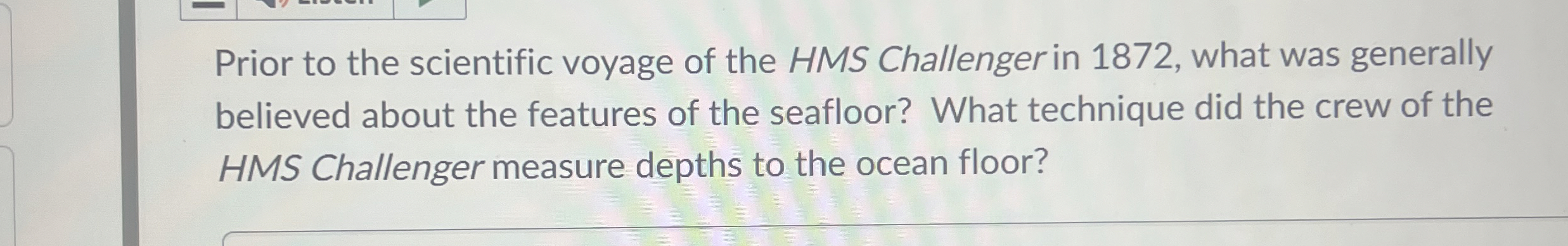 Solved Prior to the scientific voyage of the HMS Challenger | Chegg.com