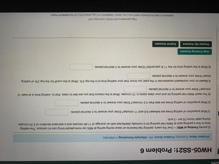 Solved arades HW05-SS21: Problem 6 Problem Value: 5 points. | Chegg.com