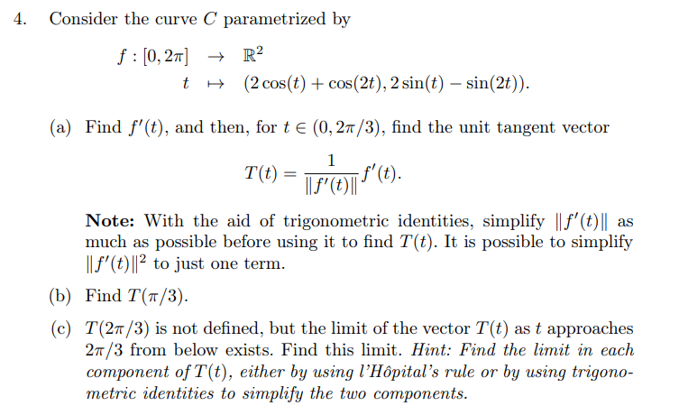 Solved Consider the curve C ﻿parametrized | Chegg.com