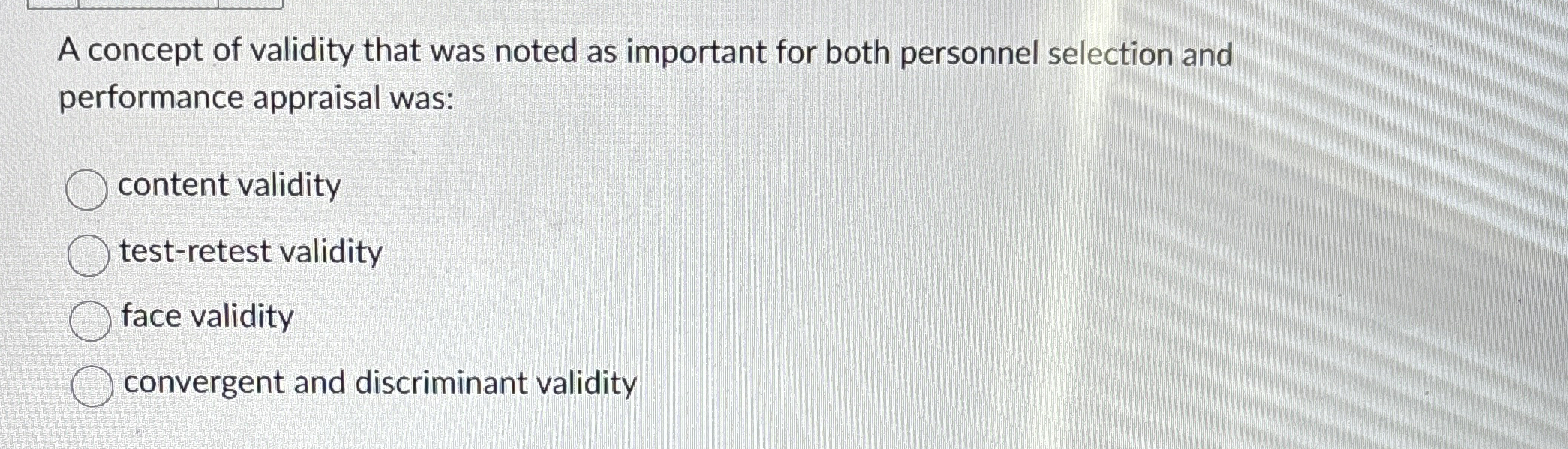 Solved A concept of validity that was noted as important for | Chegg.com