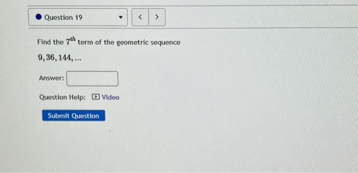 Solved Find the 7th term of the geometric sequence | Chegg.com
