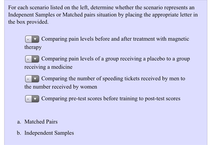 Solved For each scenario listed on the left, determine | Chegg.com