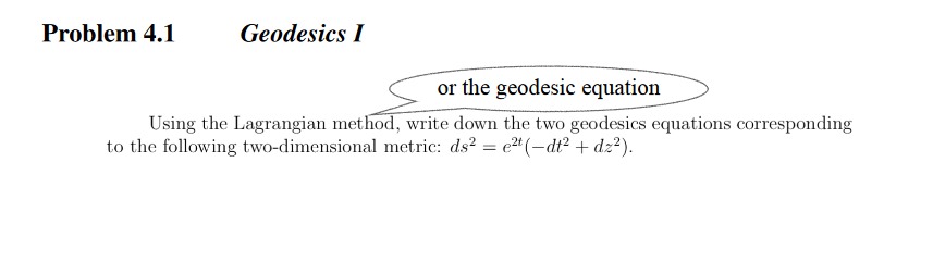 Solved or the geodesic equationUsing the Lagrangian method, | Chegg.com