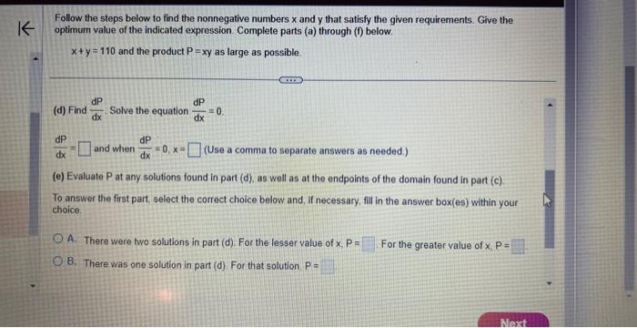 Solved Follow the steps below to find the nonnegative | Chegg.com