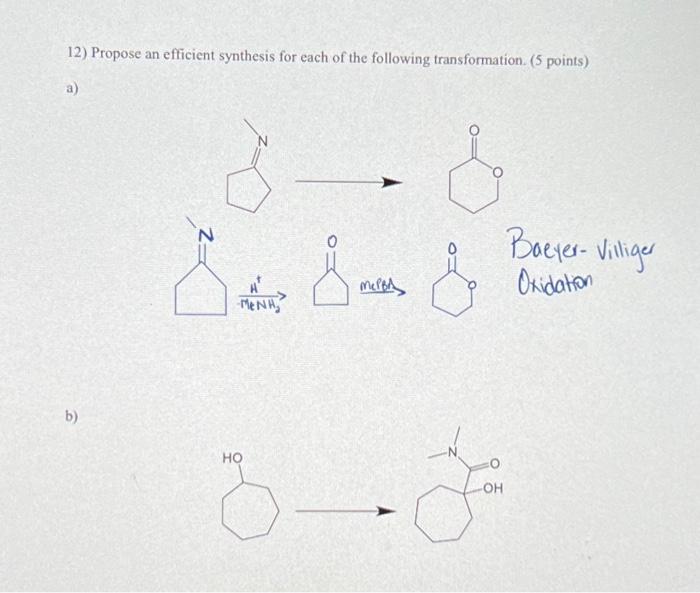 Solved 12) Propose an efficient synthesis for each of the | Chegg.com