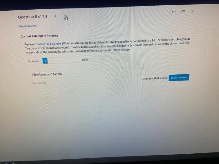 Solved Current Attempt in Progress Review Conceptual Example | Chegg.com