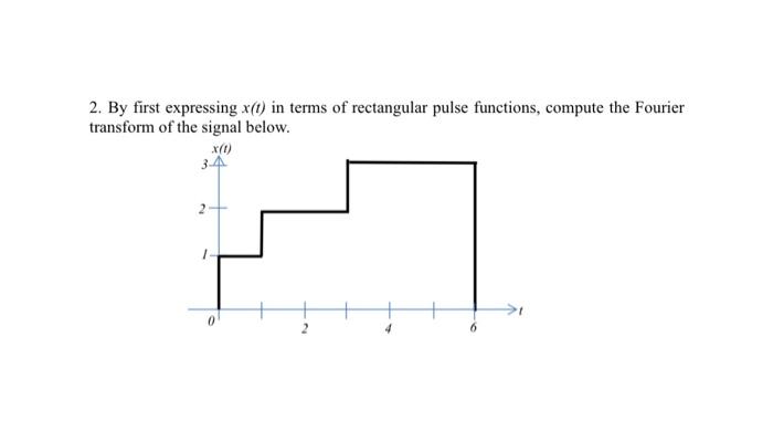 Solved 2. By first expressing x(t) in terms of rectangular | Chegg.com