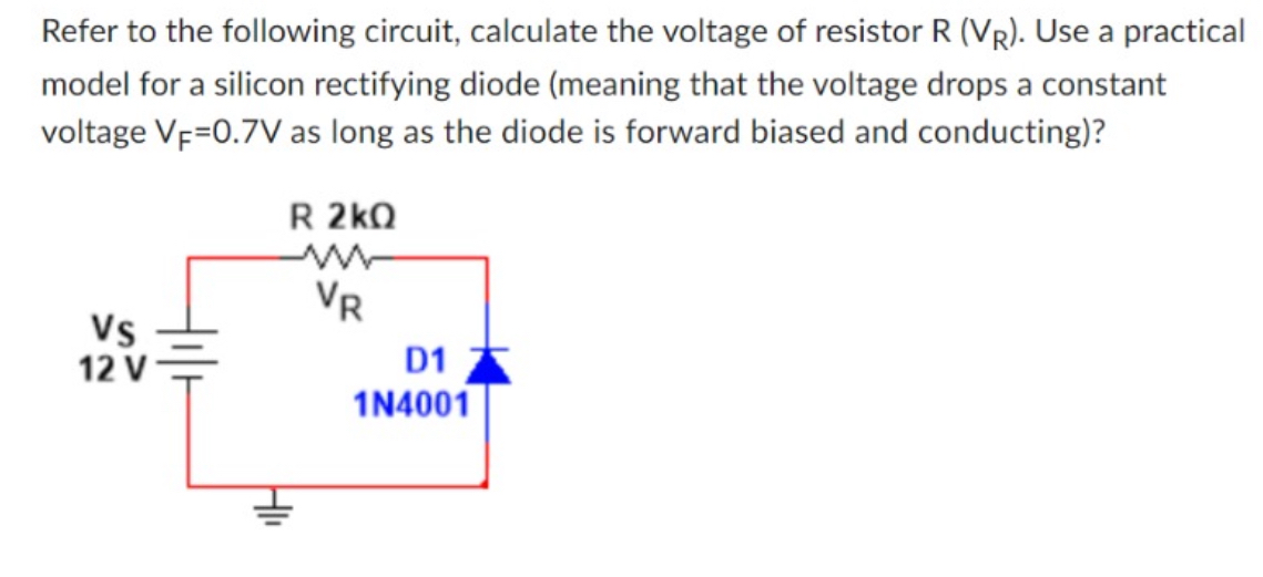 Solved Refer to the following circuit, calculate the voltage | Chegg.com