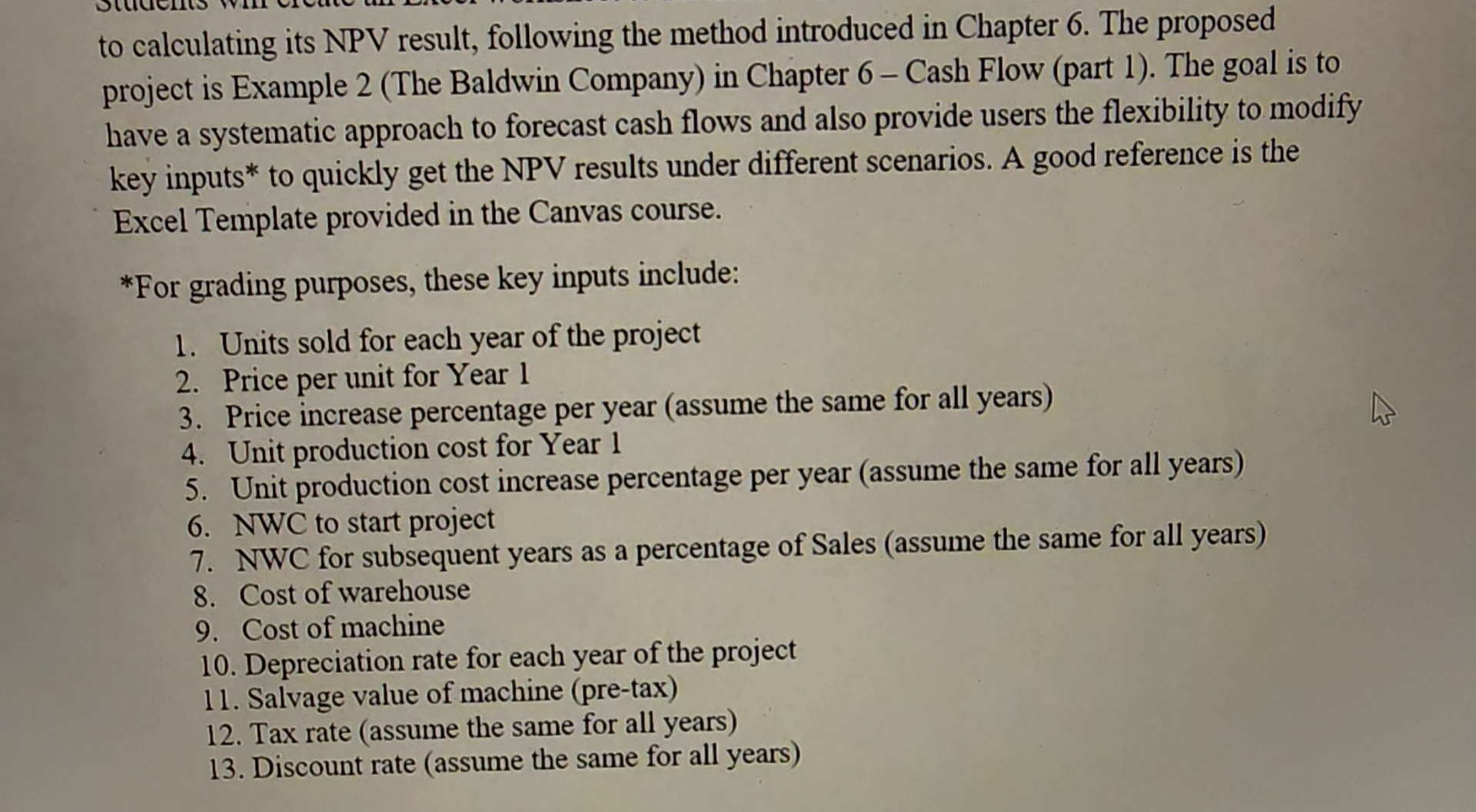 Solved Example 2: The Baldwin CompanyCosts of test marketing | Chegg.com