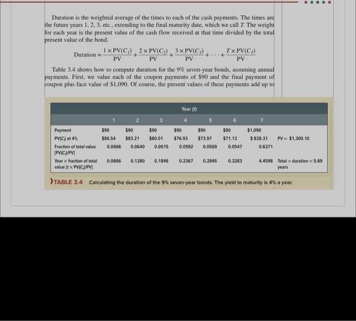 Solved 14. Duration Calculate durations and modified | Chegg.com