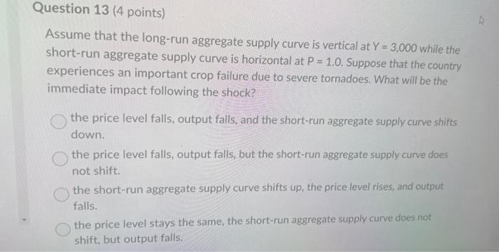 Solved Assume that the long-run aggregate supply curve is | Chegg.com