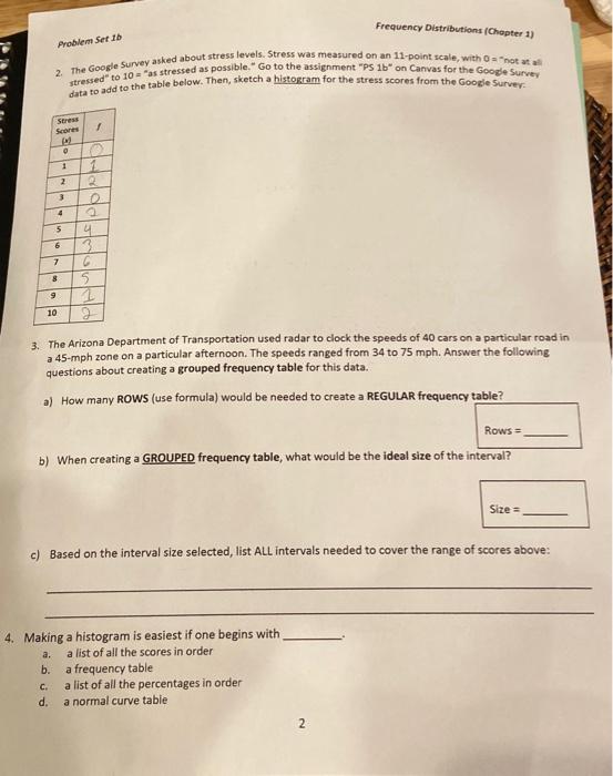 Solved 2. The Google Survey asked about stress levels. | Chegg.com