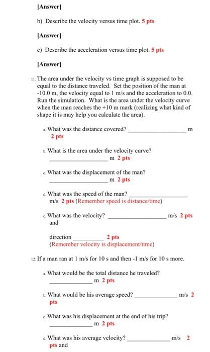 Solved Part 1: The Moving Man 1. When the simulation begins, | Chegg.com