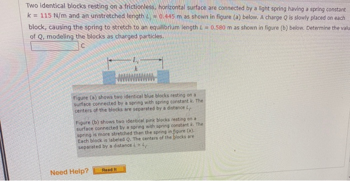 Solved Two identical blocks resting on a frictionless, | Chegg.com