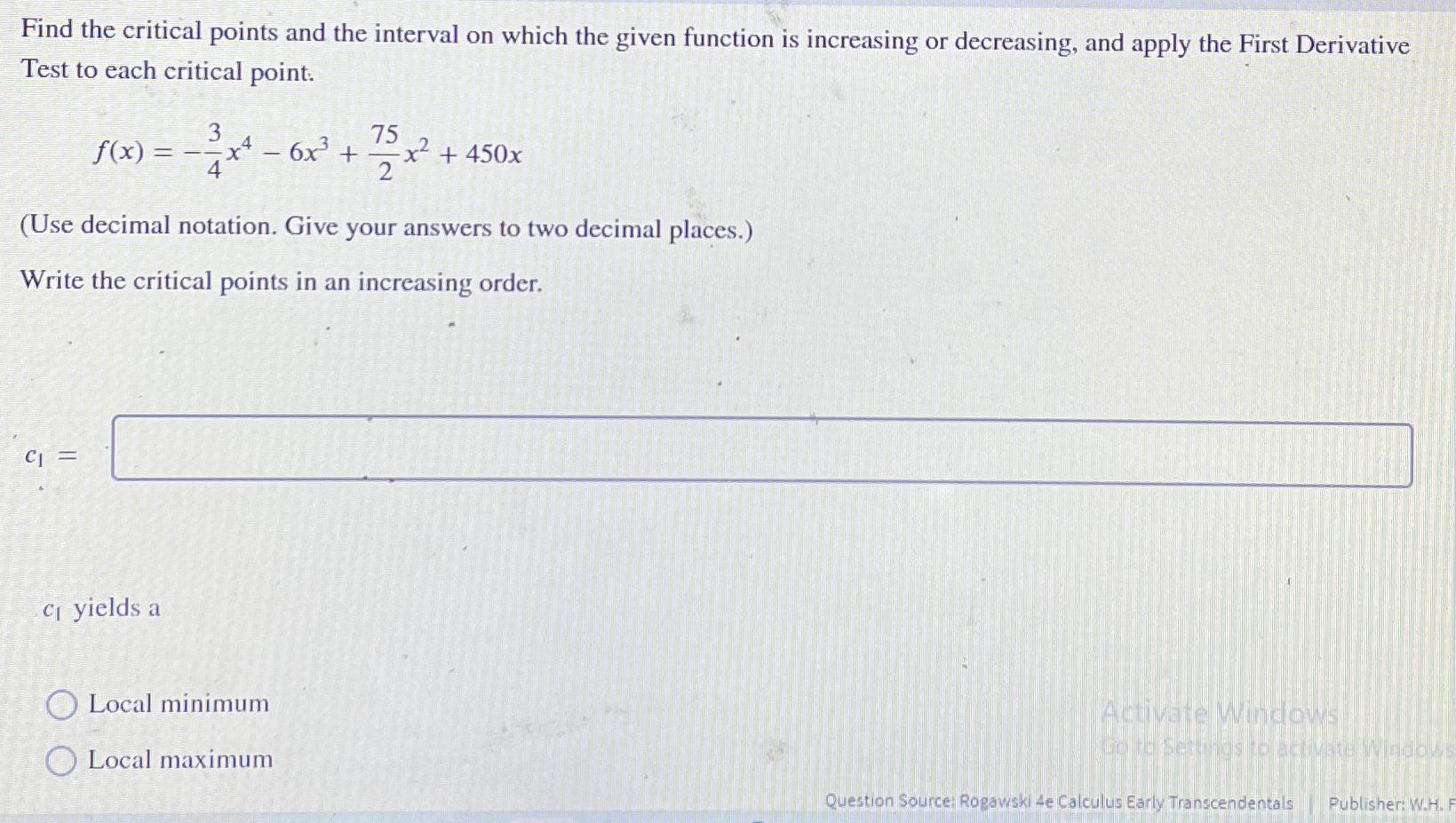 Solved Find the critical points and the interval on which | Chegg.com