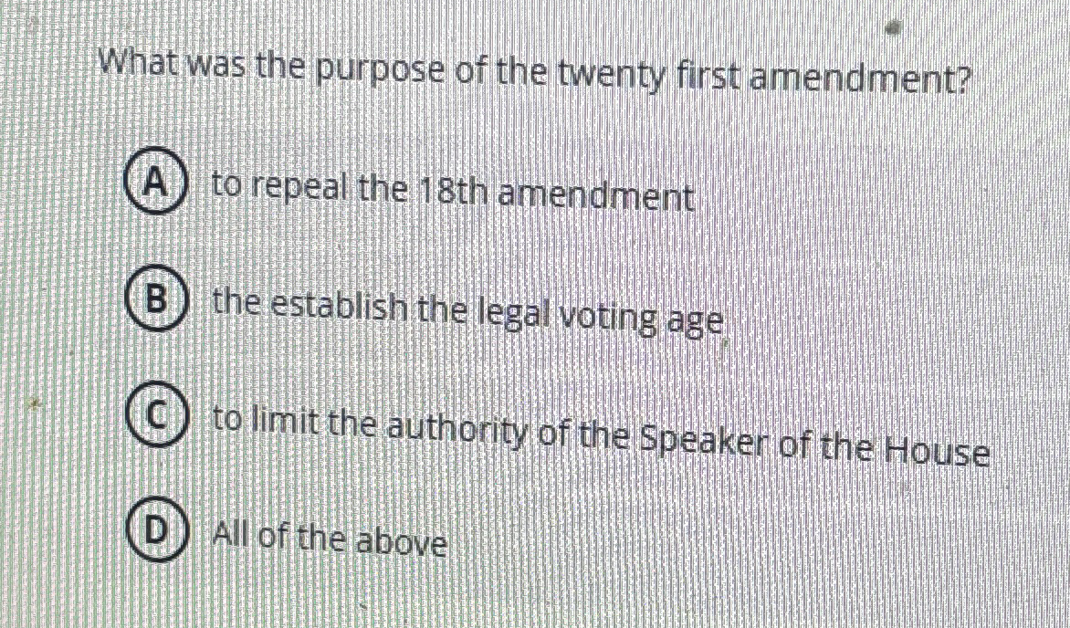 Solved What was the purpose of the twenty first | Chegg.com