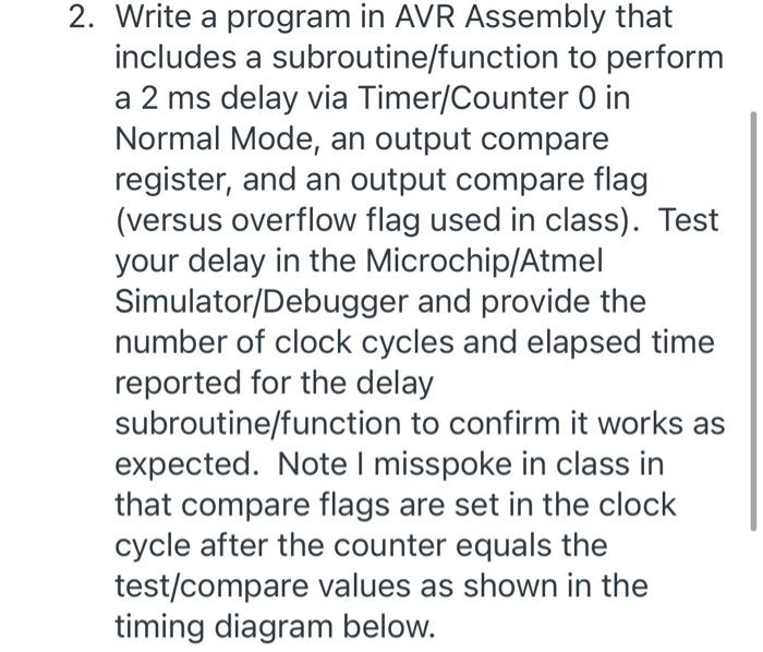 2. Write a program in AVR Assembly that includes a | Chegg.com