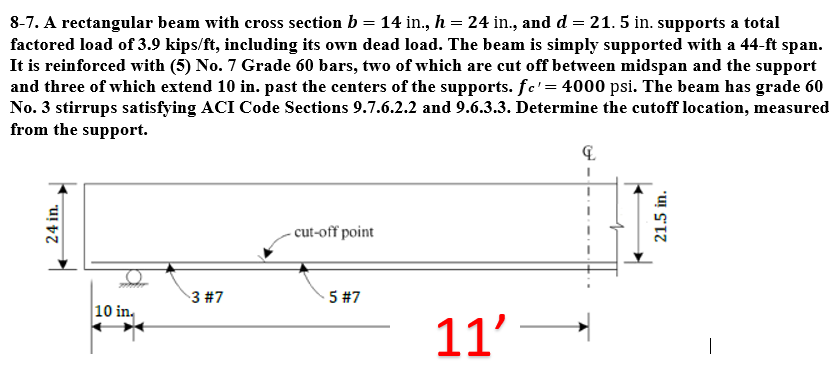 Solved 8-7. ﻿A rectangular beam with cross section | Chegg.com