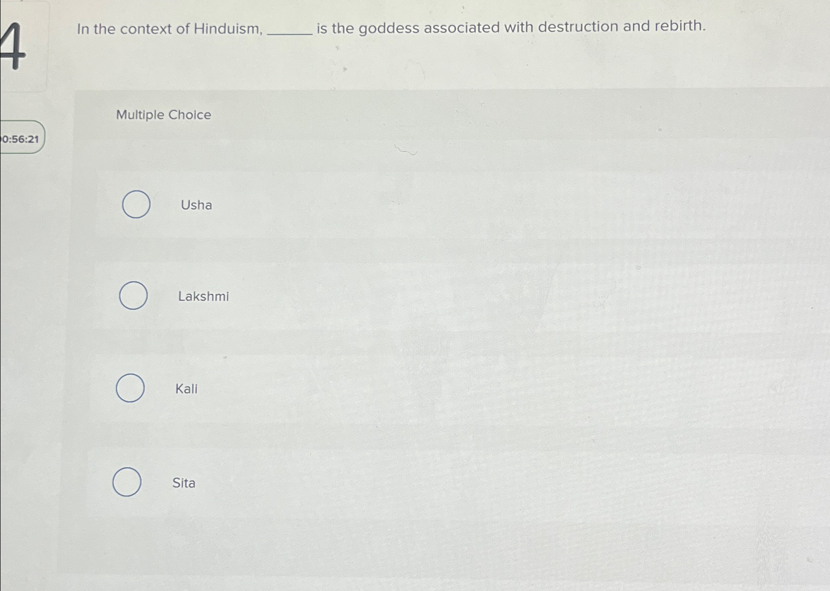 Solved In the context of Hinduism, is the goddess associated | Chegg.com