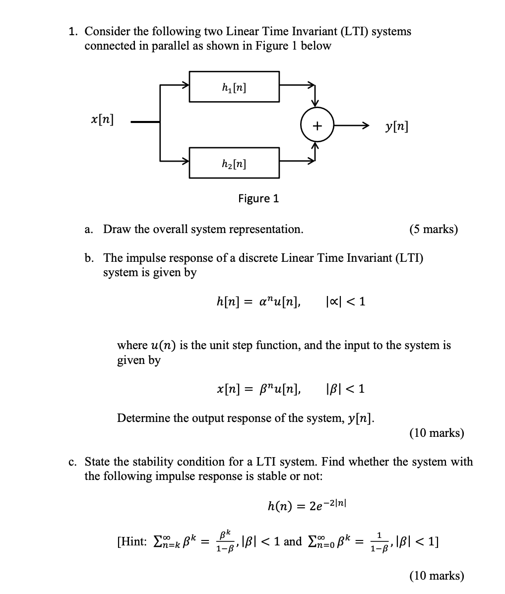 Solved Consider the following two Linear Time Invariant | Chegg.com