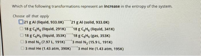 Solved Which of the following transformations represent an | Chegg.com