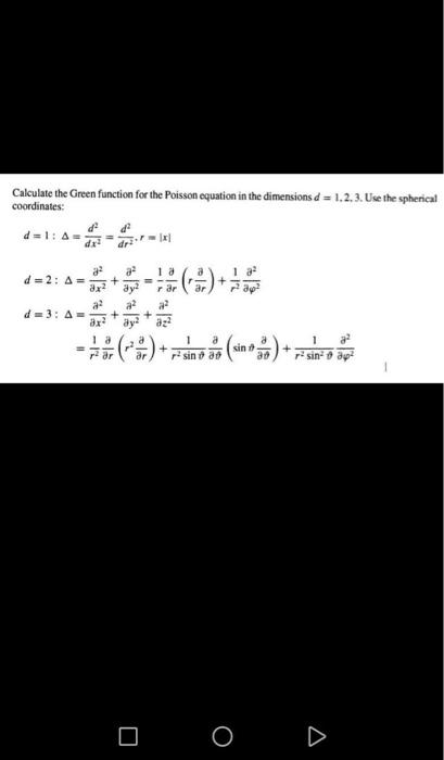 Solved Calculate the Green function for the Poisson equation | Chegg.com