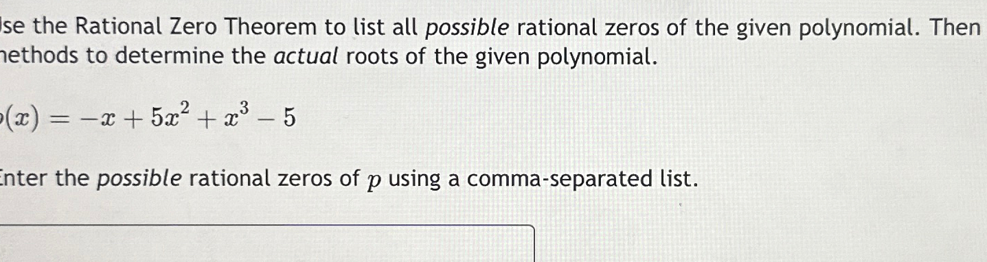 Solved se the Rational Zero Theorem to list all possible | Chegg.com