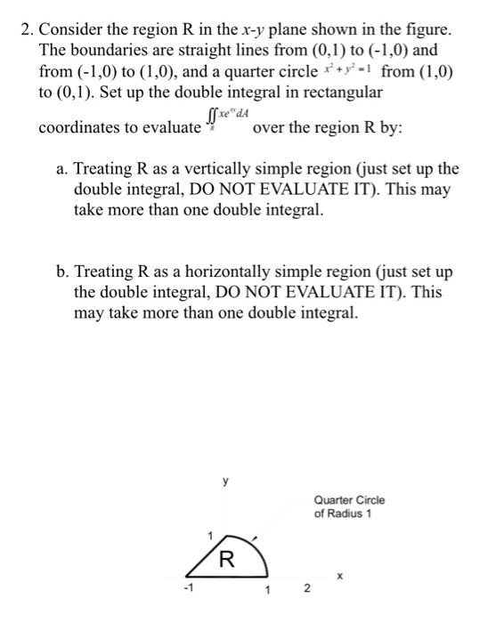 Solved 2. Consider the region R in the x-y plane shown in | Chegg.com