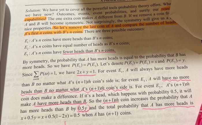Solved why adding 1 more coin, the probability of e3 was not | Chegg.com