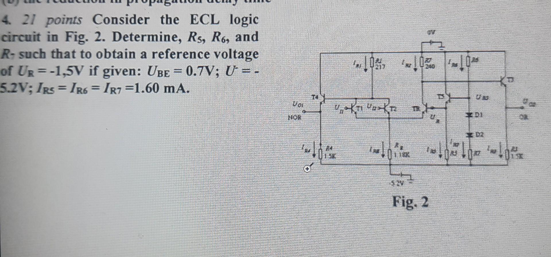 Solved 4. 2I points Consider the ECL logic circuit in Fig. | Chegg.com