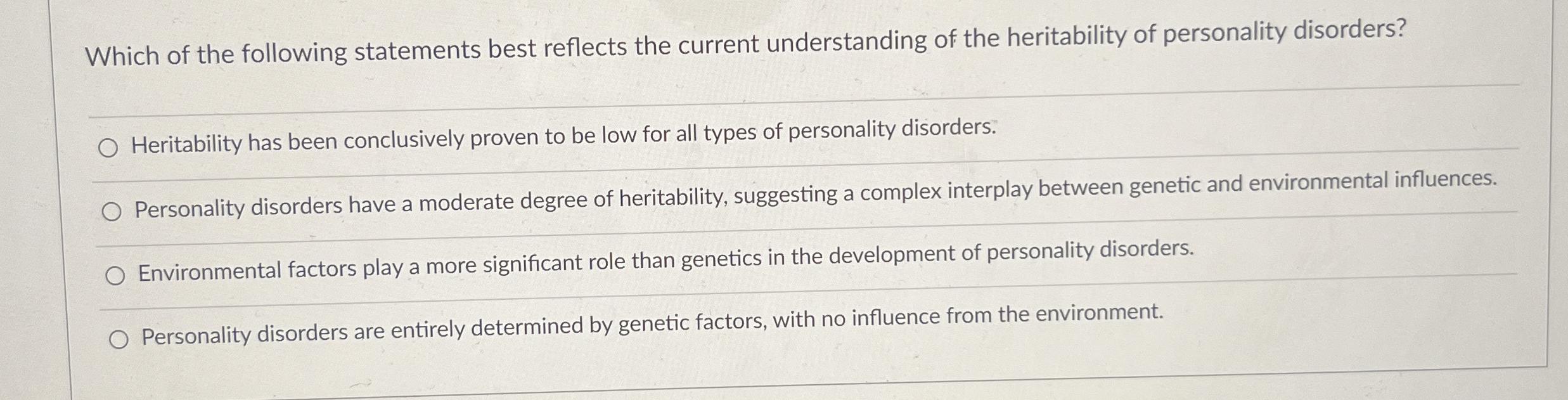 Solved Which of the following statements best reflects the | Chegg.com