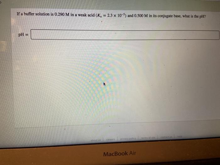 Solved If a buffer solution is 0.290 M in a weak acid (K, = | Chegg.com