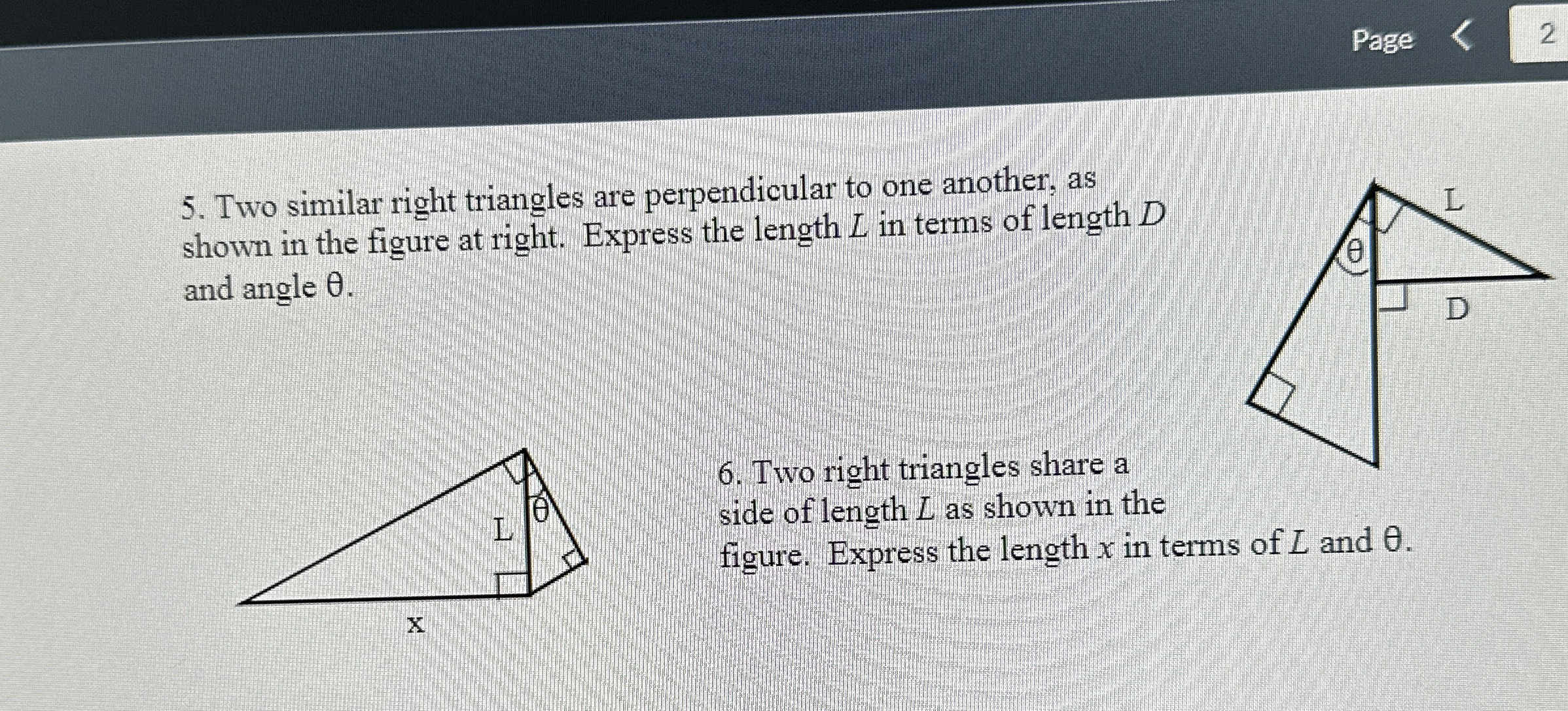 Solved Two similar right triangles are perpendicular to one | Chegg.com